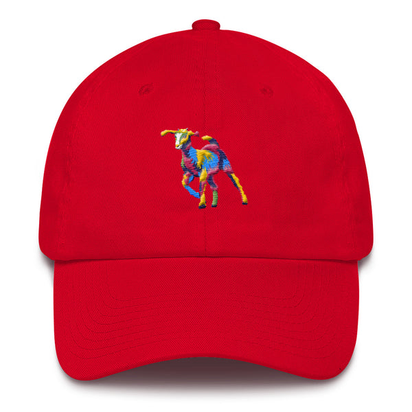 Painted Goat Embroidered Twill Cap - American Made - Love My Barnyard